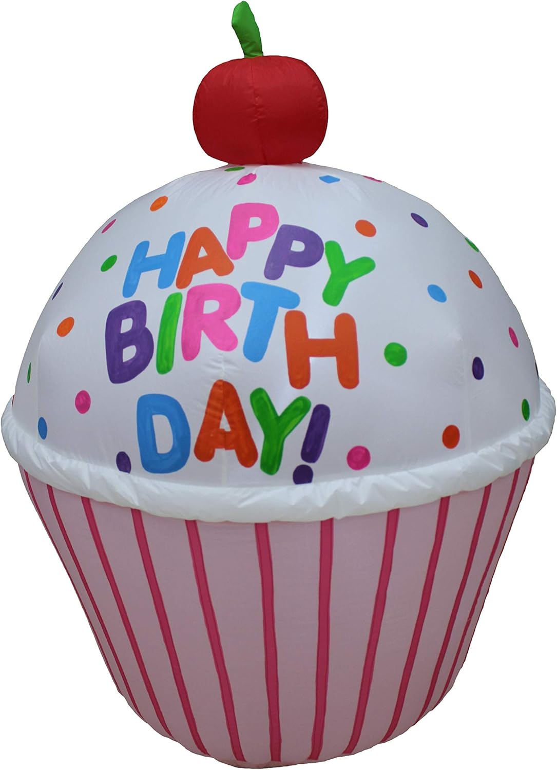 Amazon.com: 4 Foot Tall Cute Happy Birthday Inflatable Cupcake with ...