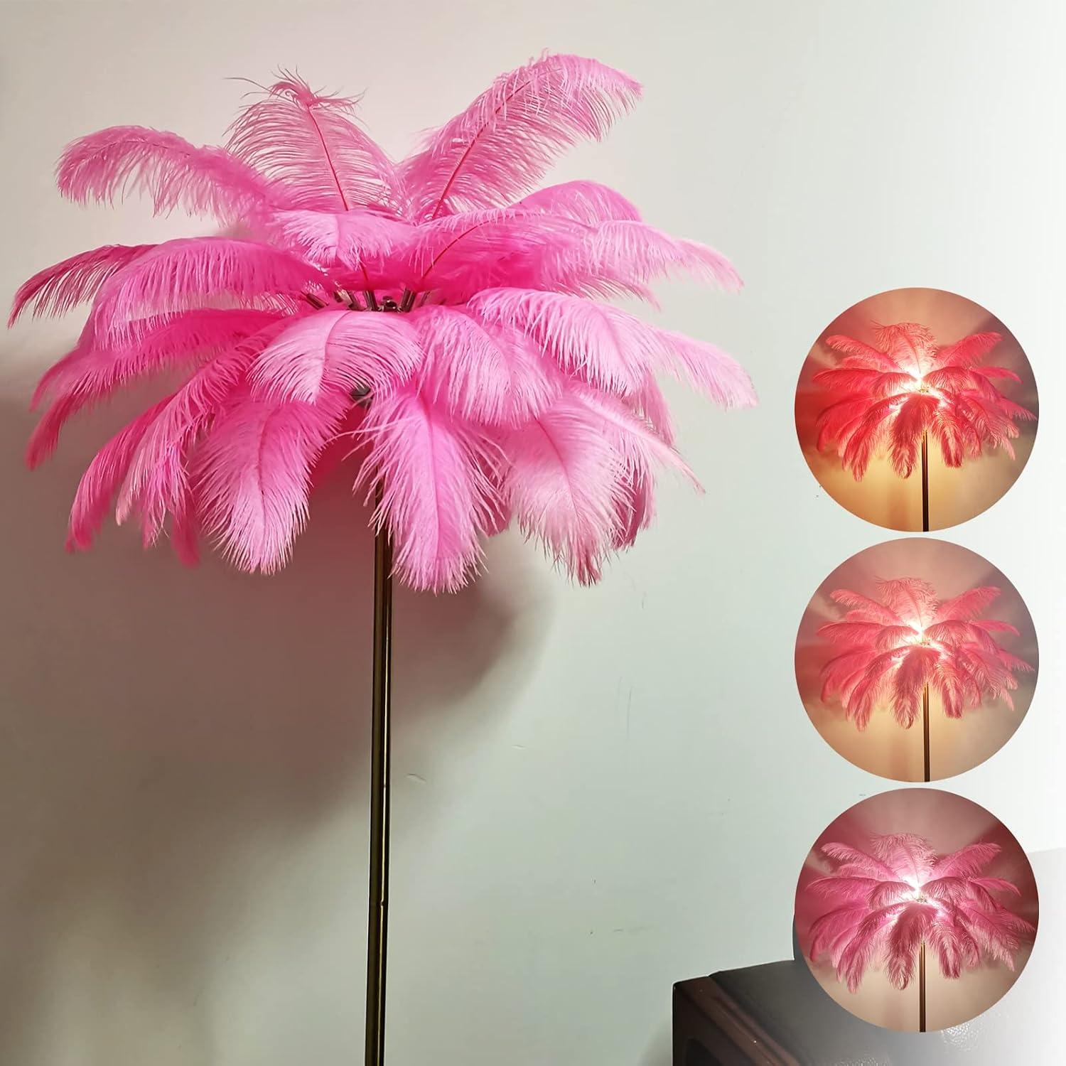 Lampadaire Lampe en plumes d'autruche naturelle lampadaire moderne pour ...