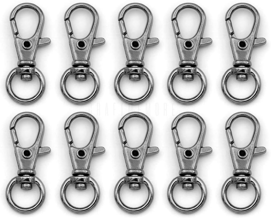Amazon.com: CRAFTMEMORE 50 pcs Swivel Clasps Lanyard Clips Snap Hook ...