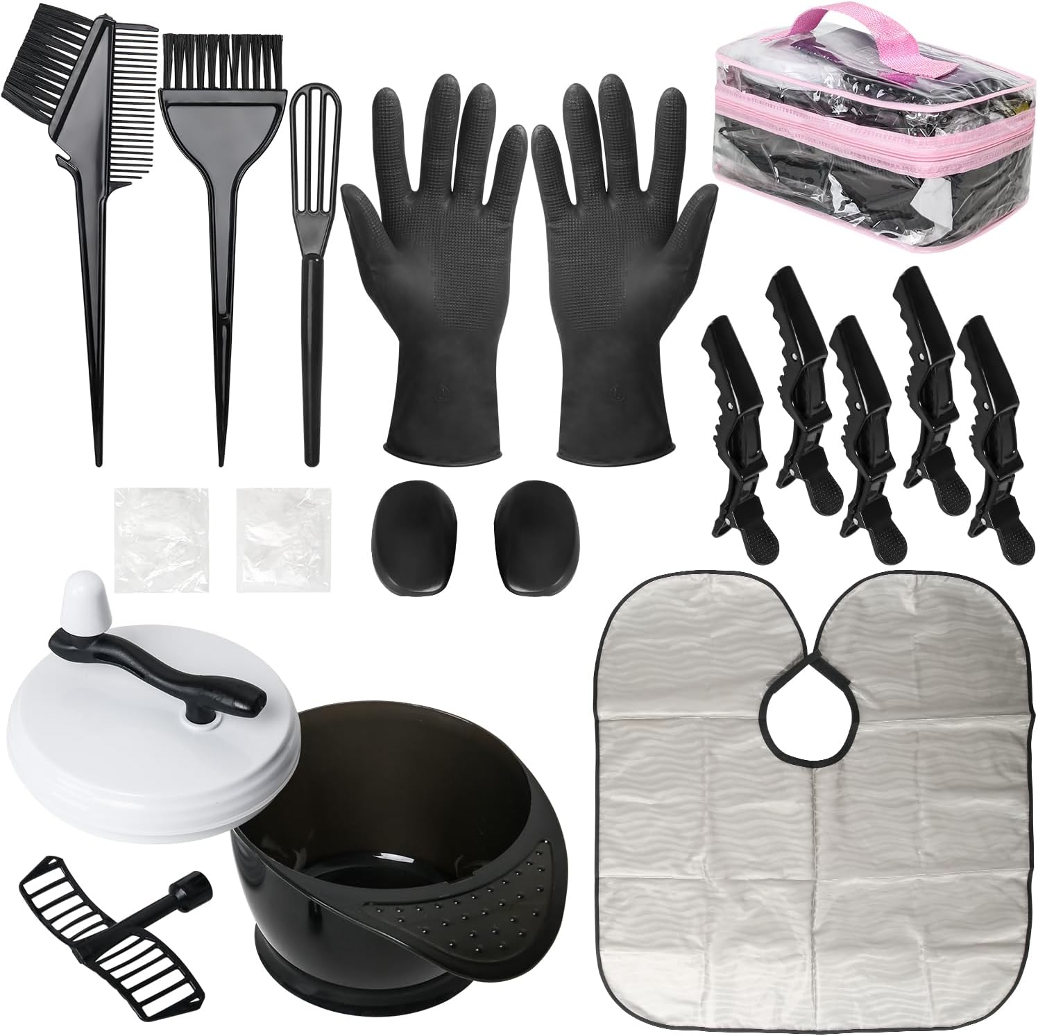 Amazon.com: ROOHUA 17 Pieces Hair Dye Coloring Kit - Hair Tinting Bowl ...
