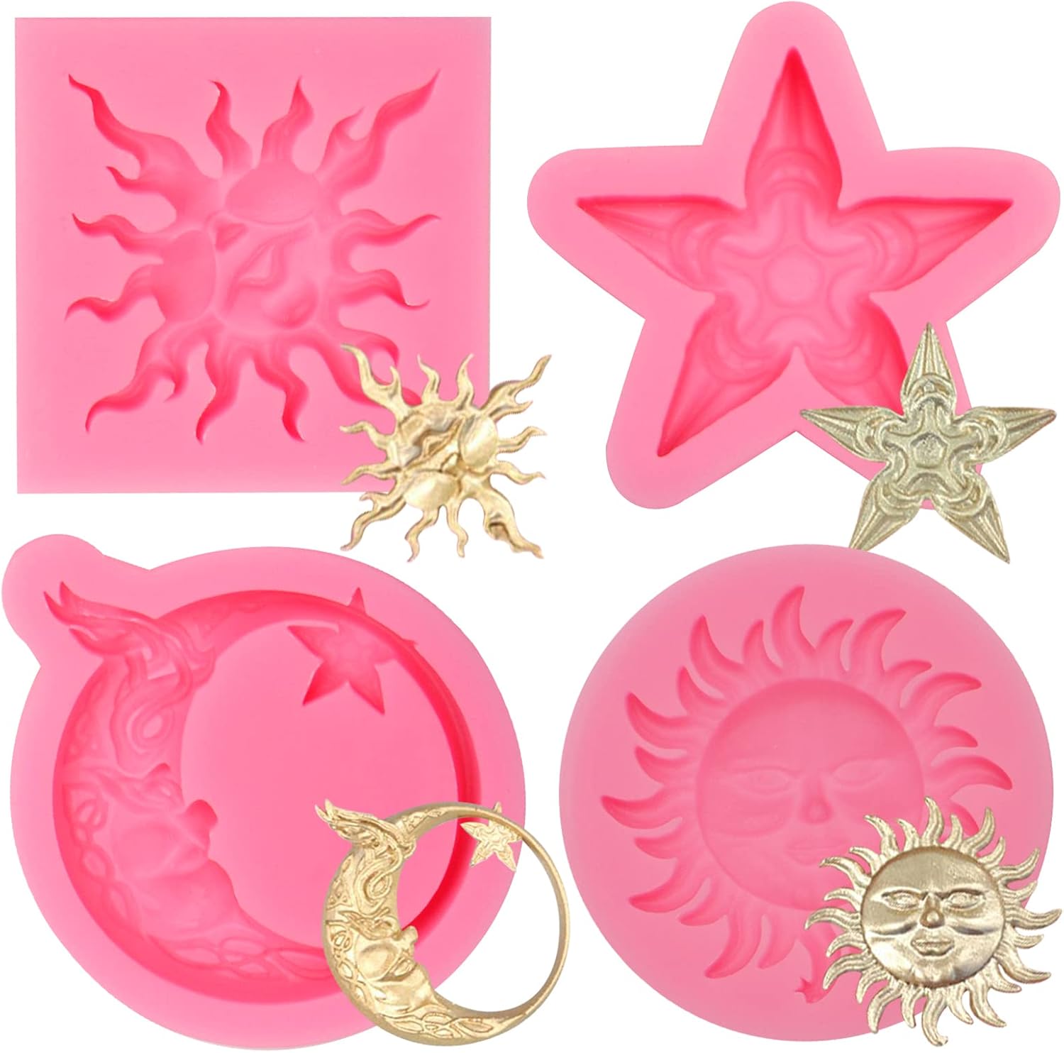 Amazon.com: Sun God Silicone Fondant Molds, Moon God Star Chocolate Molds, Ancient Greek ...