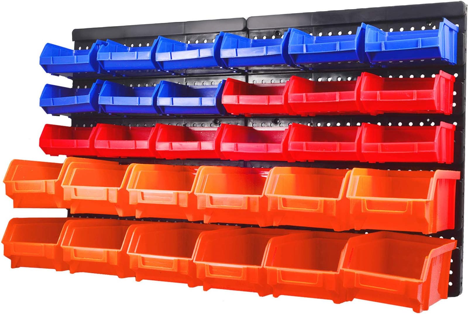 Amazon.com: 52PCS Wall Mounted Storage Bins Garage Storage Drawers with ...