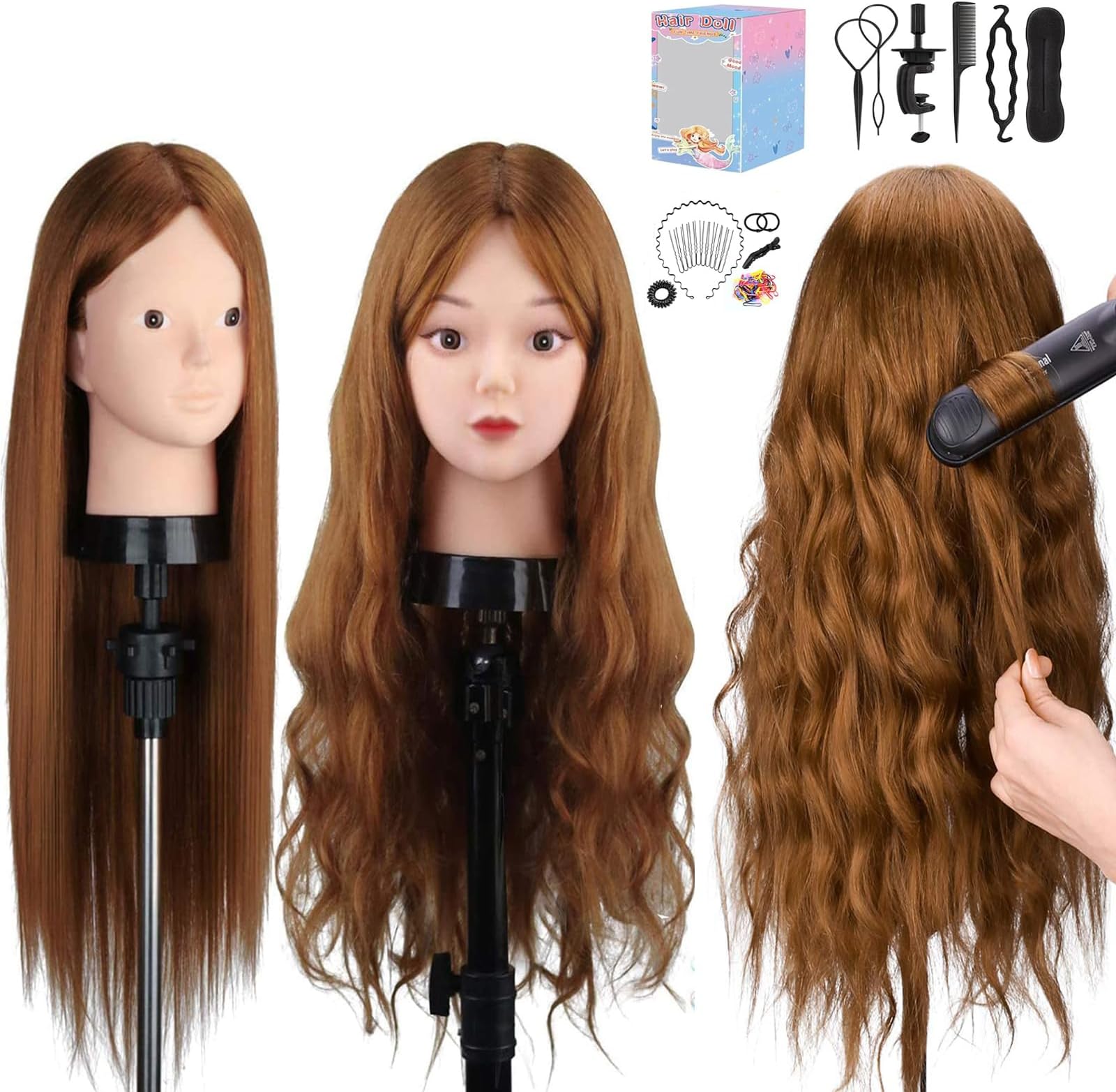 Amazon.com : Titoe Mannequin Head with 80% Human Hair, 23.5 Inch 60cm ...