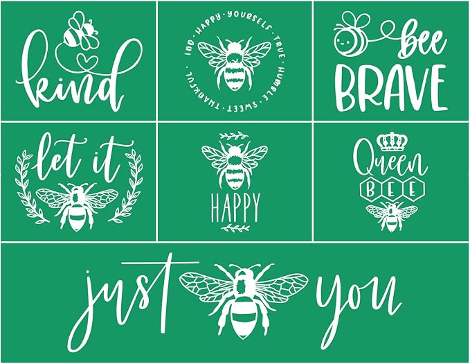 Amazon.com: JAJADO Reusable Silk Screen Stencil Bee Sayings Adhesive ...