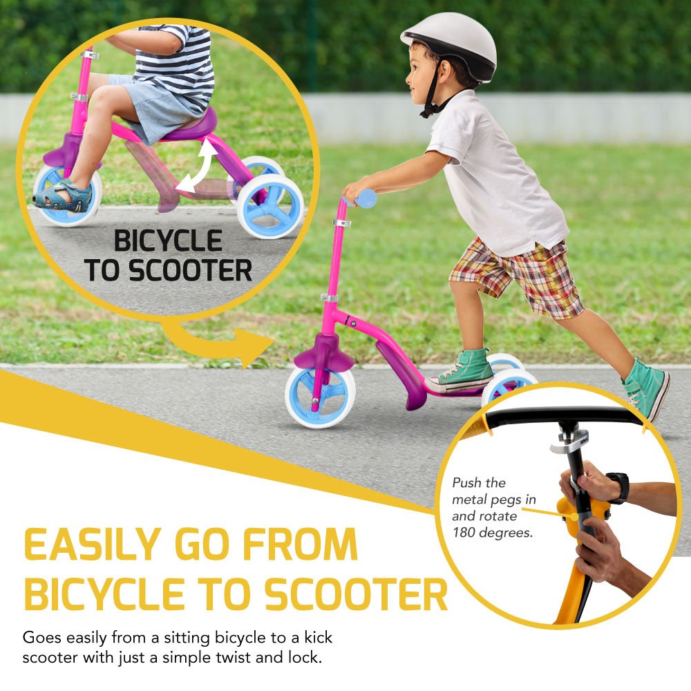 Snapklik.com : Swagtron K2 Three-Wheel Transforming Scooter & Balance Trike