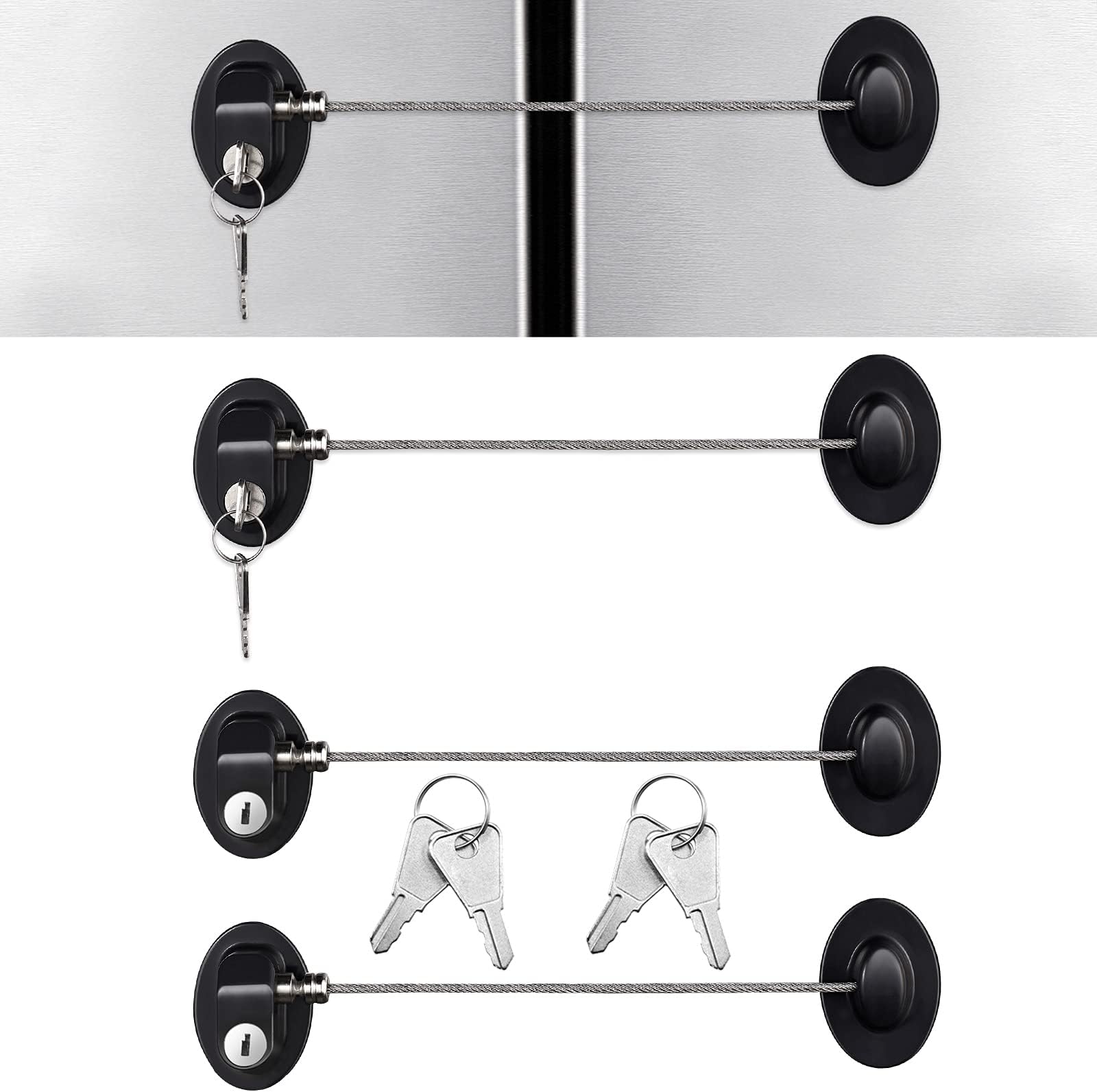 Amazon.com: Hotop 4 Pack Cabinet Locks with Keys Mini Fridge ...