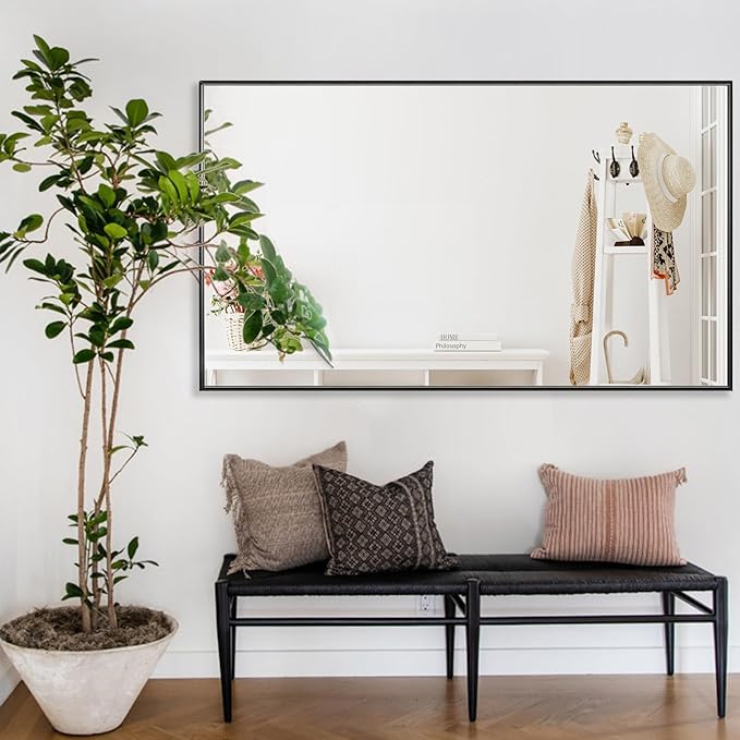 Amazon.com: Bonverre 27 x 40 Inch Rectangle Wall Mirror, Aluminum Frame ...