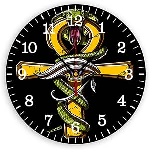 Amazon.com: Vcjta Wall Clocks Egyptian Ankh Eye of Horus Classic Silent ...