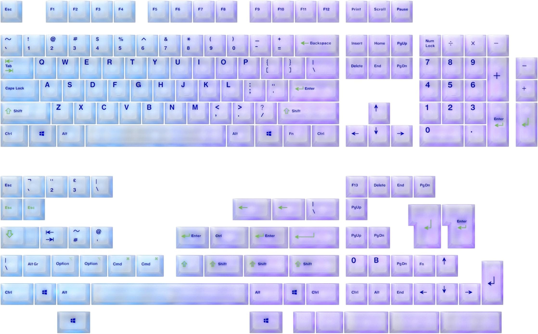 Amazon.com: Womier Clear Keycaps, White Custom Keycaps 75 Percent ...