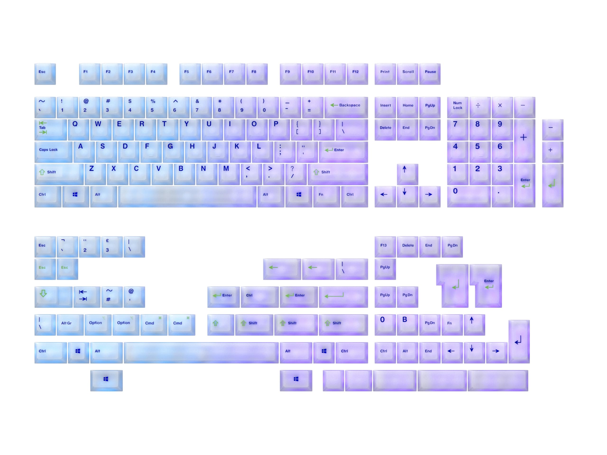 Amazon.com: Ranked POM Jelly Premium Translucent Keycap Set | Dye ...