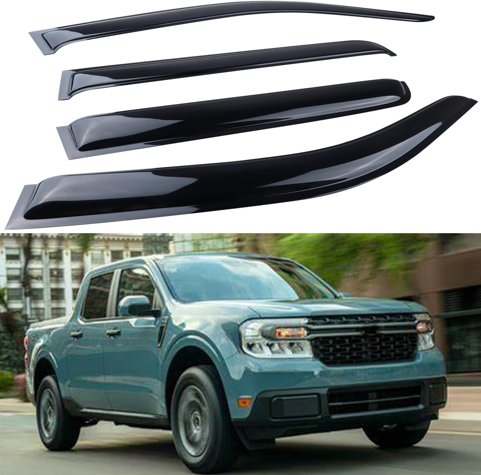 Amazon.com: LONGKEES Window Visor Rain Guards Compatible with 2022 2023 2024 Maverick，4PCS Black ...