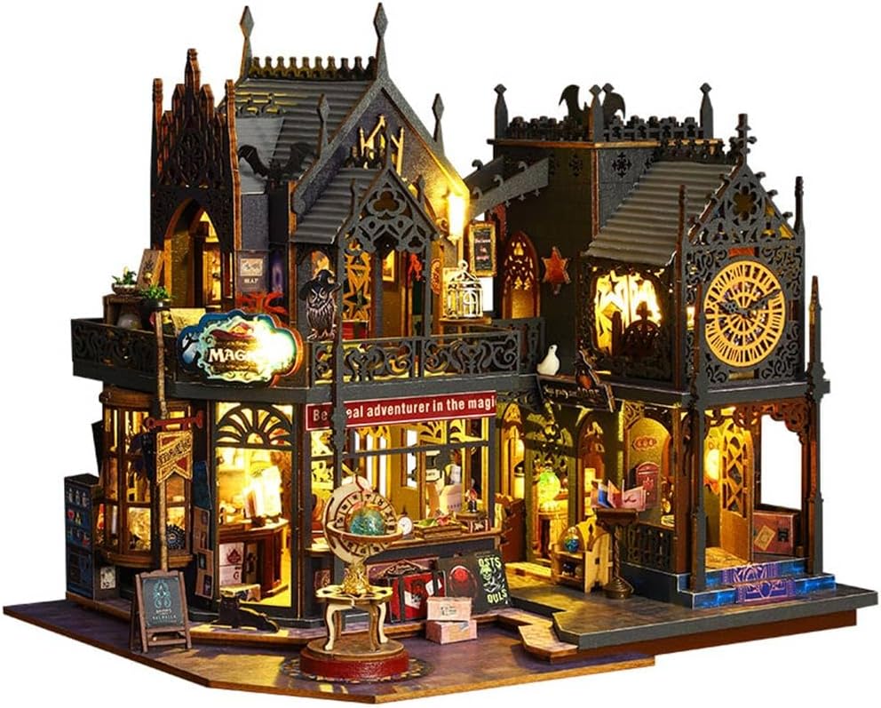 Amazon.com: YounggDiy 3D DIY Mini Wooden Puzzle Castle Model, Holomo ...