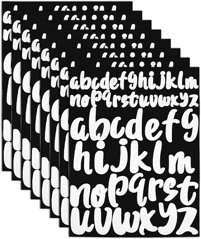 Teaaha 8 Sheets Large Letter Stickers 1 Inch 2 Inch Waterproof ...