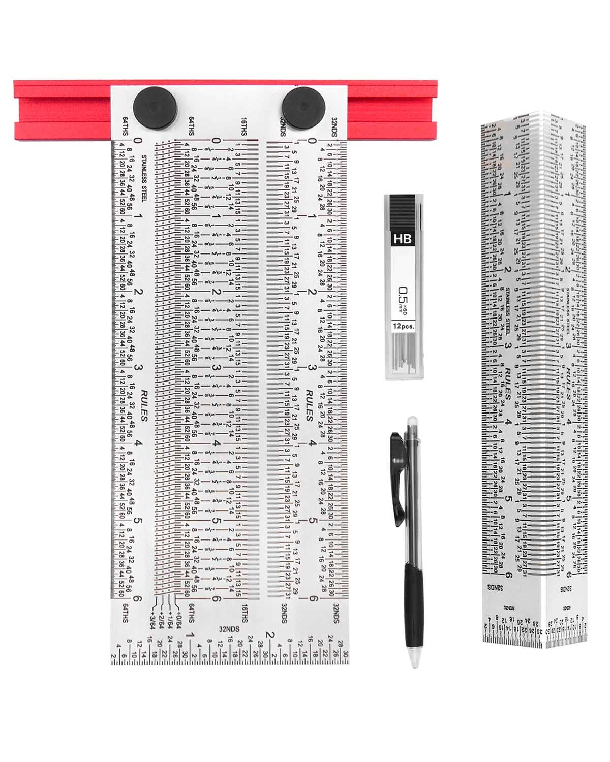 4 PCS Pro T-Rule Set, 6 Inch Precision Marking T Ruler Compatible ...