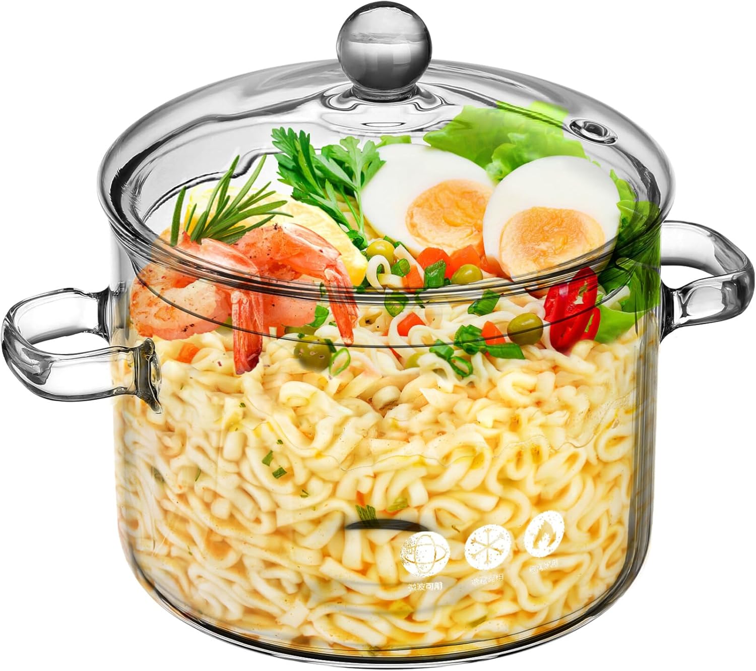 Amazon.com: Alipis Glass Saucepan Ramen Cooking Pot Ramen Noodle Bowl ...