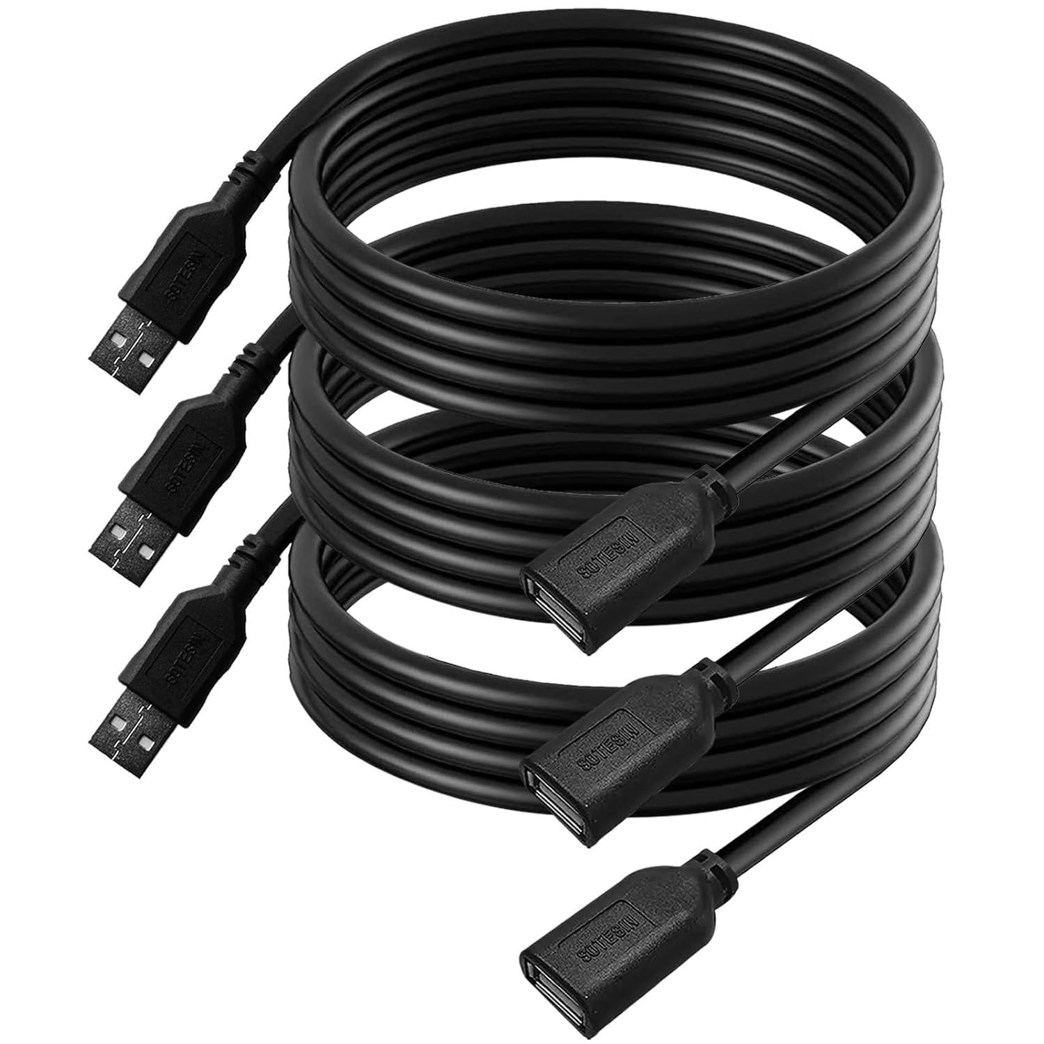 Amazon.com: SOTESIN USB 2.0 Extension Cable - 5FT(3 Pack), USB ...