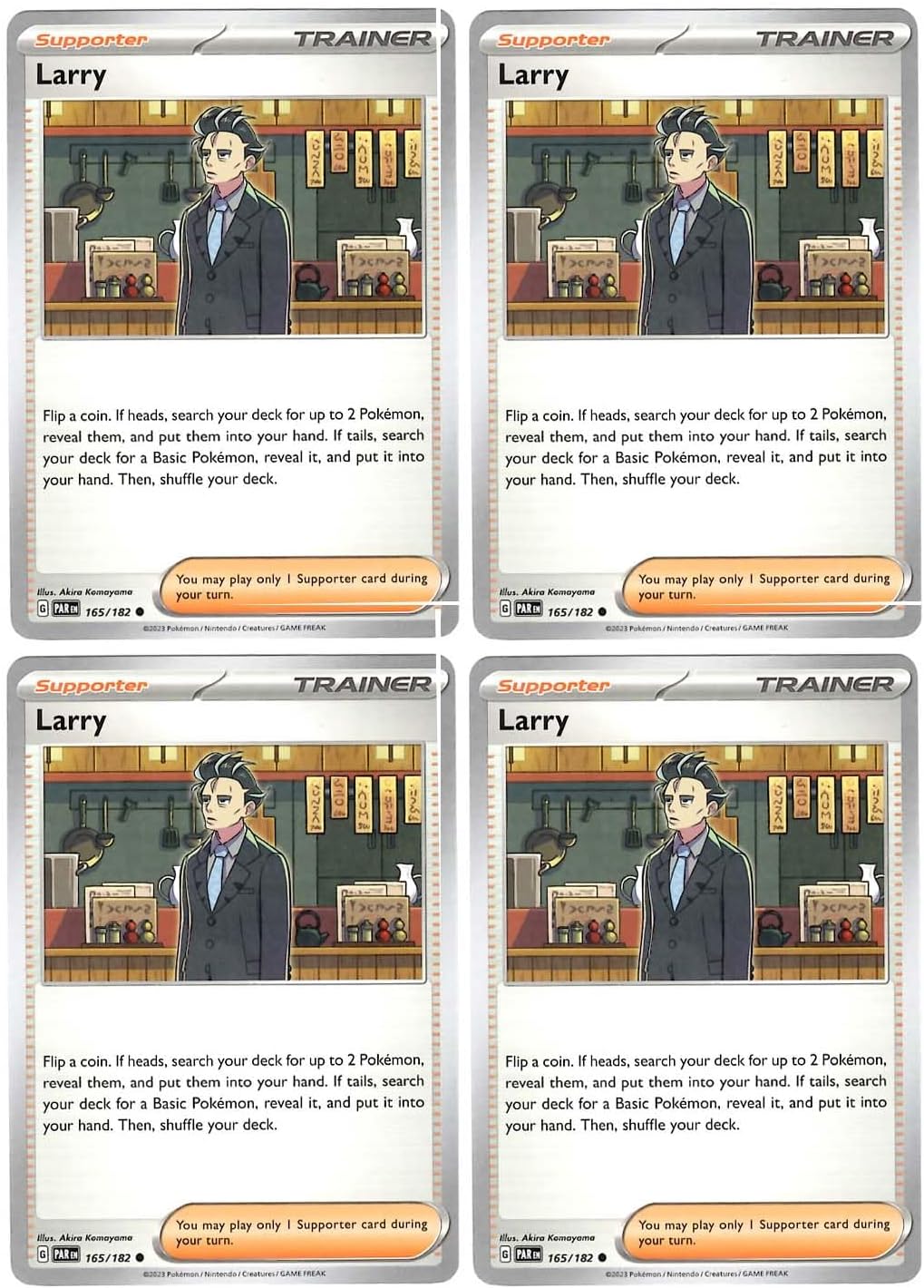 Amazon.com: Larry 165/182 - Paradox Rift - Pokemon Trainer Card Lot x4 ...