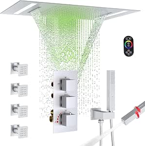 Thermostatic 4-Way Shower System Full Body Spray Shower Faucets Set ...