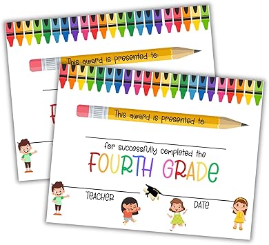 Amazon.com : 4th Grade Graduation Certificate of Completion | 50 pk 8.5 ...