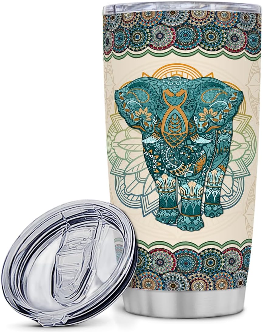 Amazon.com | wowcugi Elephant Tumbler 20oz Elephant Cups Gift For Women ...