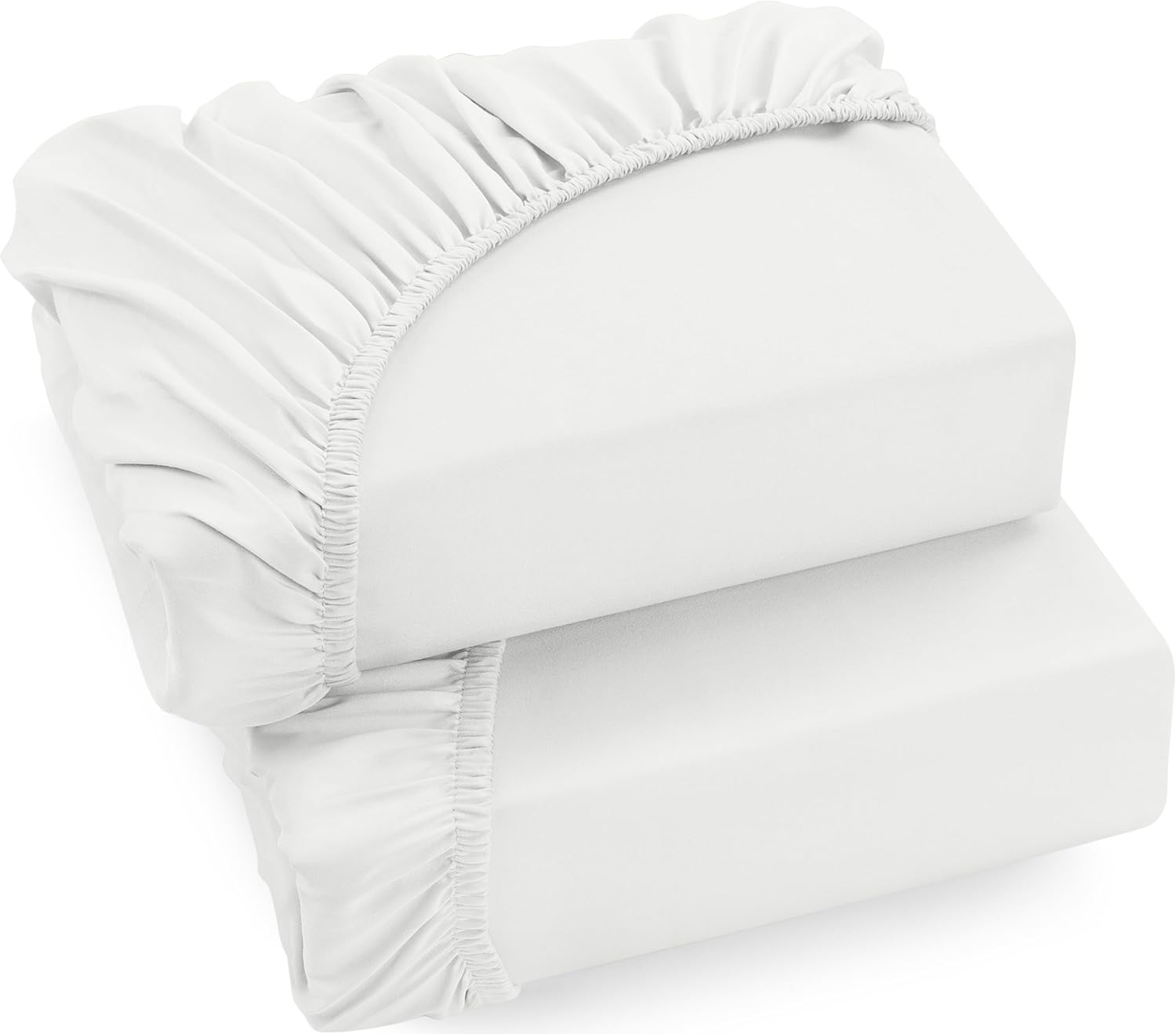 Utopia Bedding Lot de 2 Drap Housse - Blanc, 90 x 200 cm - Coupes de 35 ...