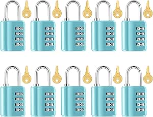 Kenning 10 Pcs Combination Padlock 4 Digit Combination Lock with Keys ...