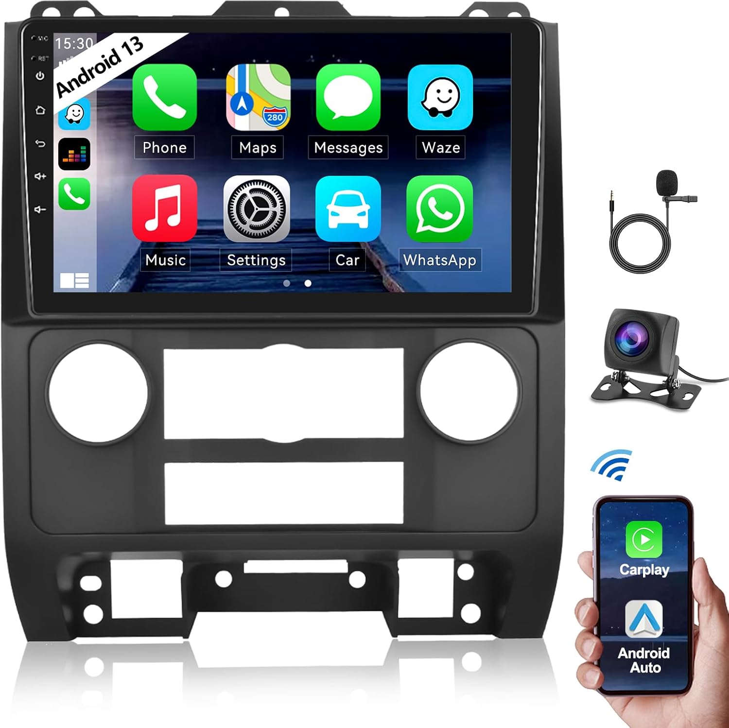 Amazon.com: 2G+64G Android 13 Car Stereo with Wireless Apple Carplay ...