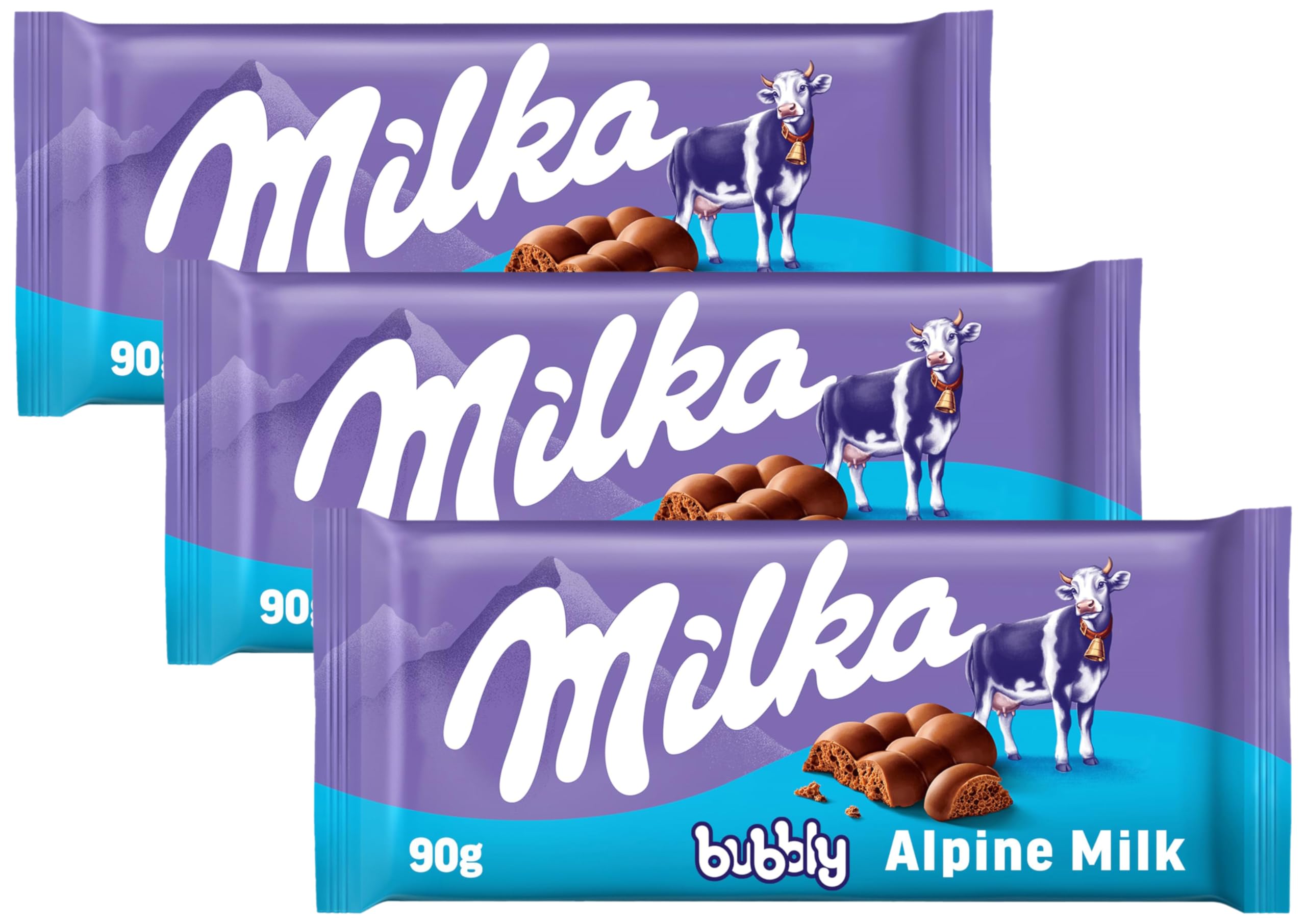 Milka Bubbly tavoletta di cioccolato Cioccolato al latte delle Alpi ...