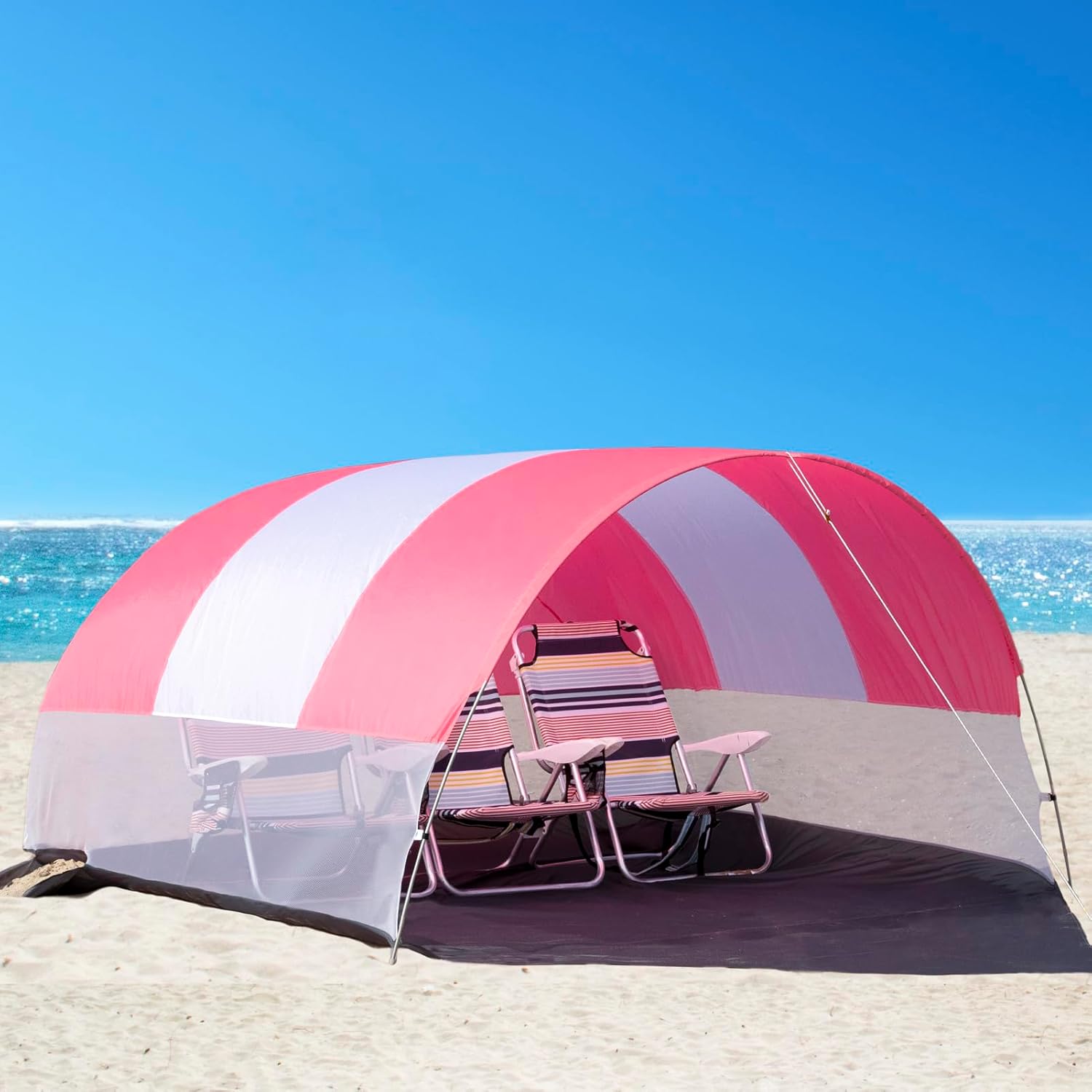 Amazon.com: Tengou Large Portable Beach Tent, Beach Shade for 4-6 ...
