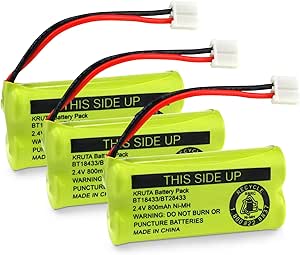 KRUTA BT18433/BT28433 Cordless Phone Battery Pack, Compatible with AT&T ...