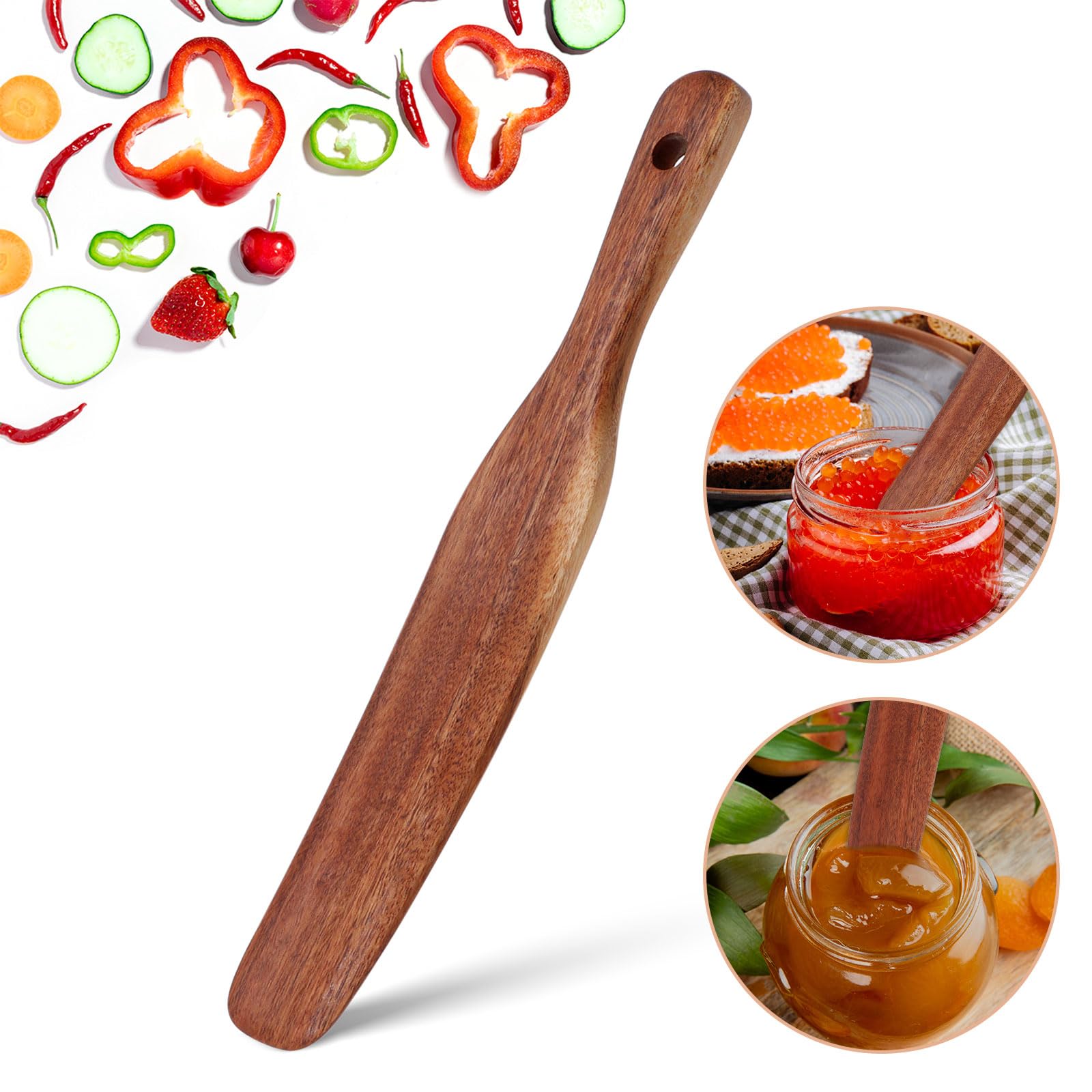 Amazon.com: cobee Wood Skinny Spurtle, Teak Wooden Spurtle for ...