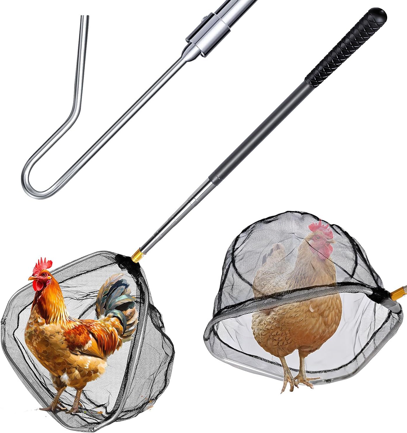 Amazon.com : Retractable Chicken Catching Net with Leg Hook, Stainless ...