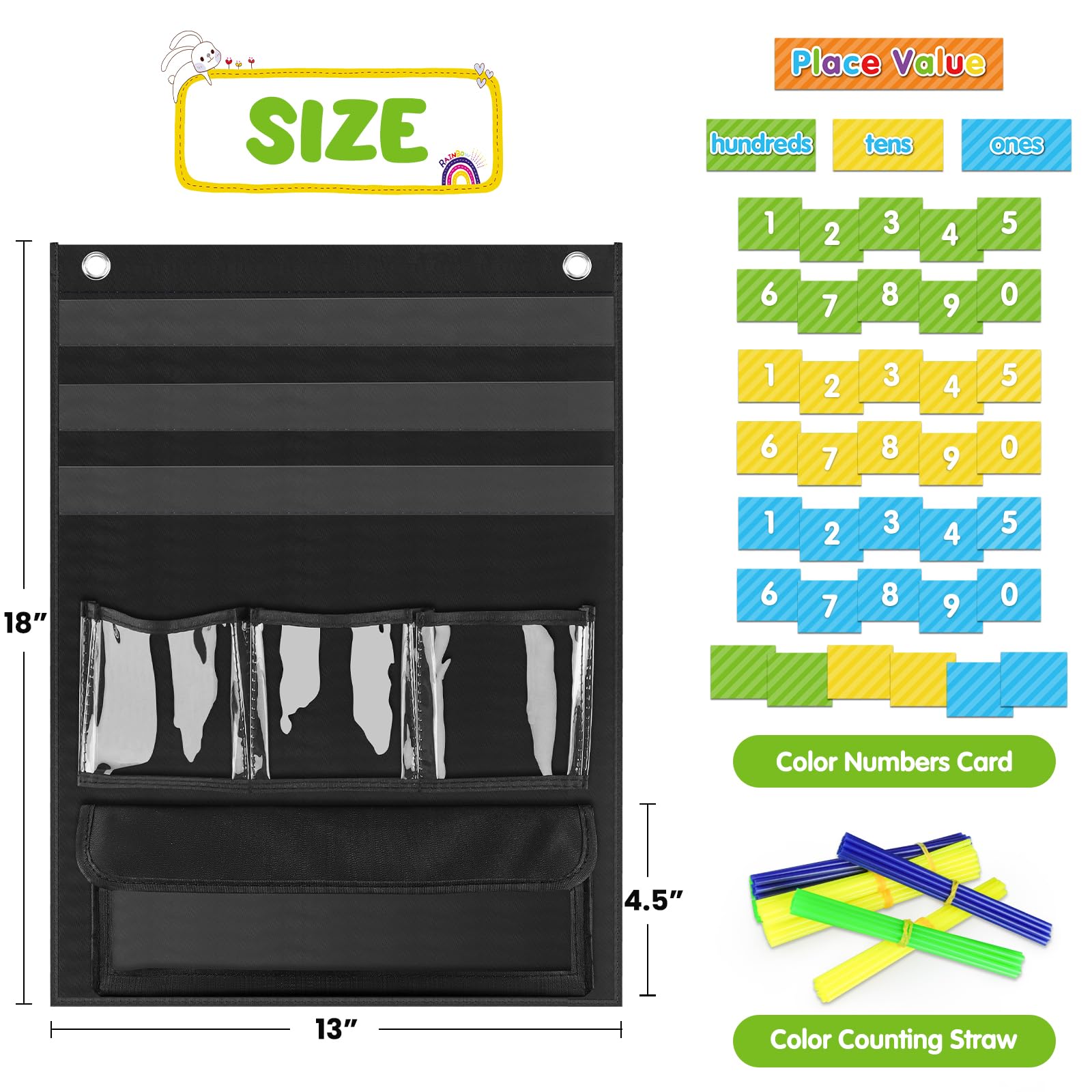Pocket Chart Scholastic Counting Caddie - Place Value Teaching Tool ...