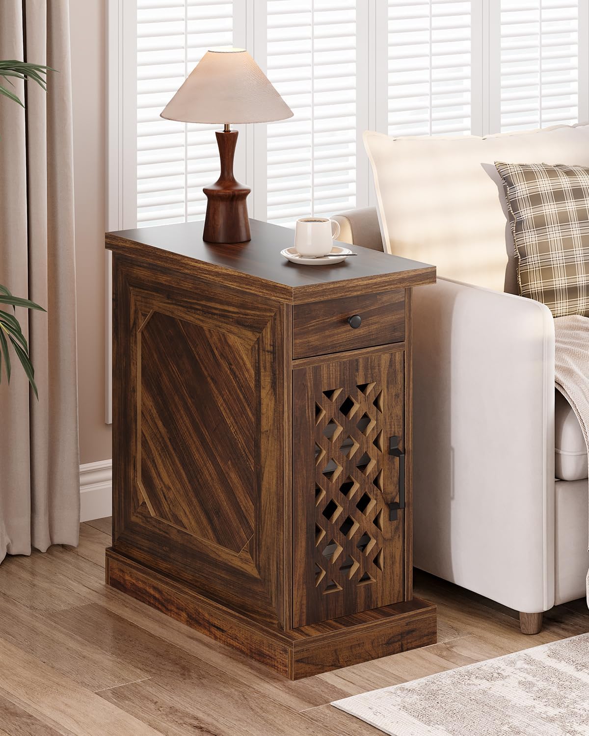 Amazon.com: Tribesigns End Table, Small Side Table with Storage Drawer ...