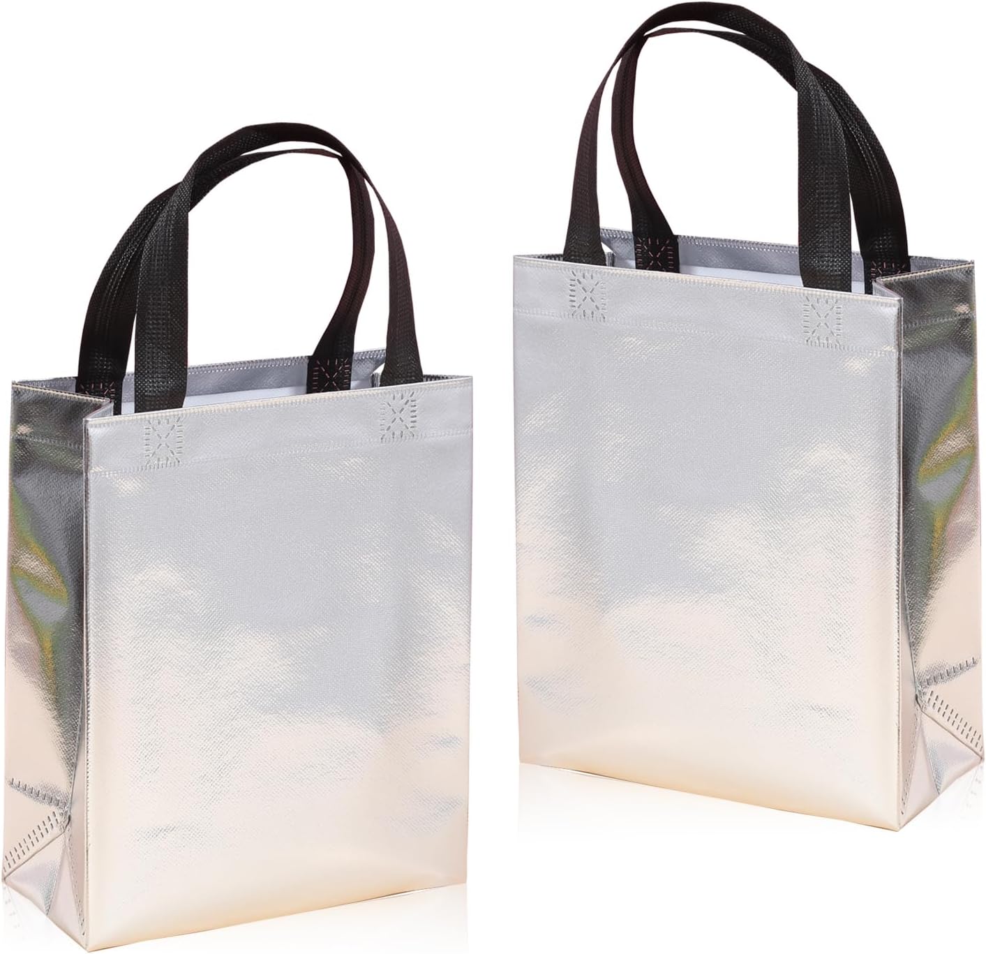 Amazon.com: yingzi Medium Size Gift Bag 12 Silver Reusable Gift Bags ...