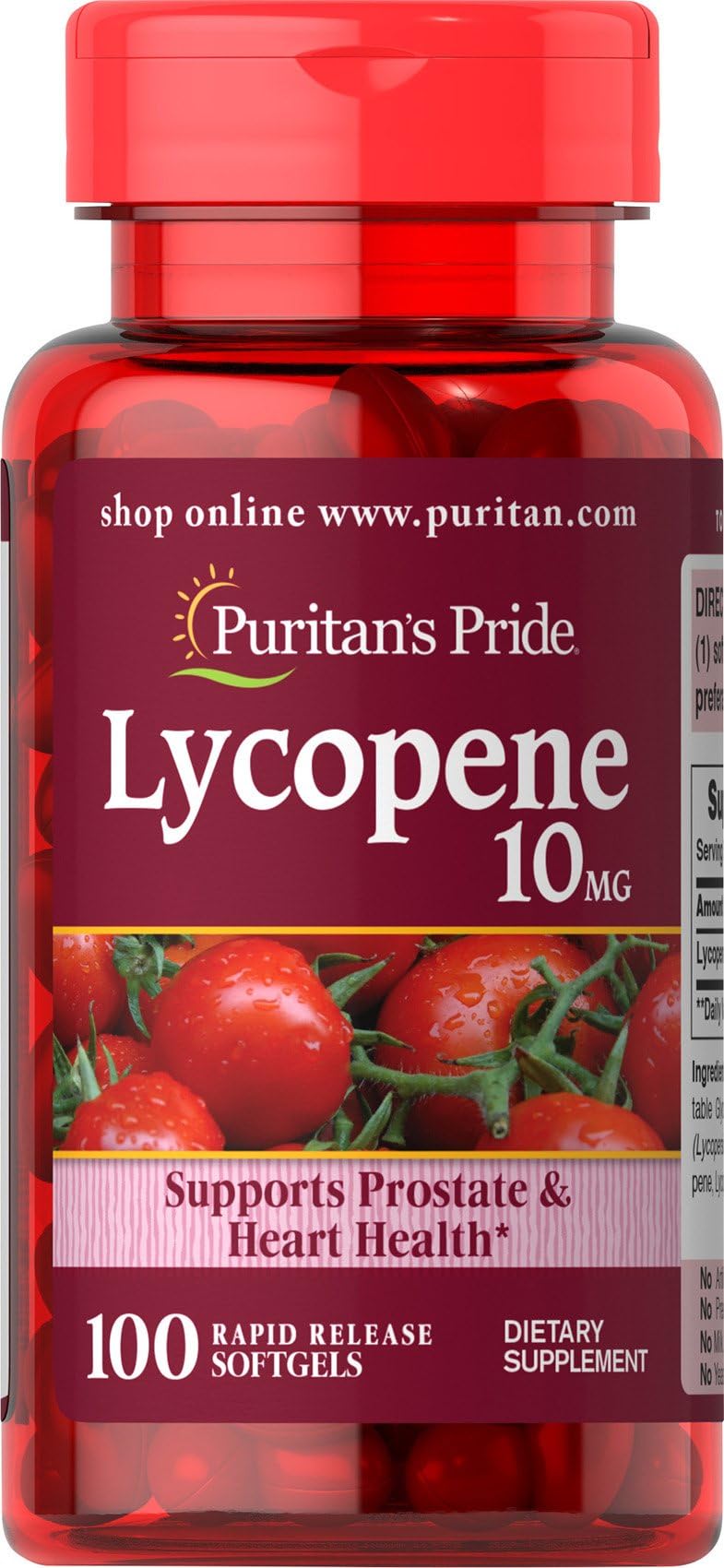 Amazon.com: Puritan's Pride Premium Lycopene 10mg, Dietary Supplement ...