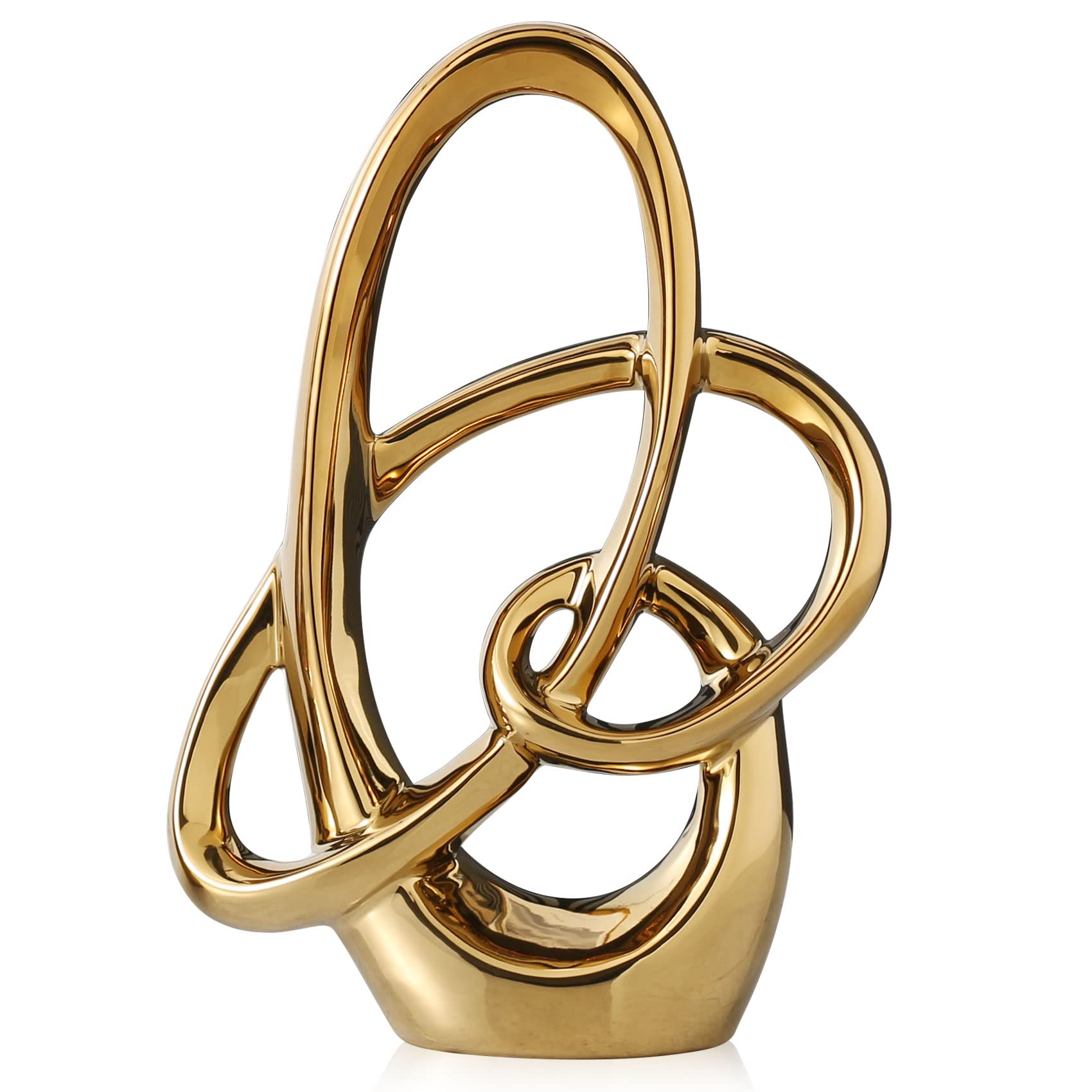 Amazon.com: Modern Gold Decor Ceramic Statue - Abstract Home Accent ...