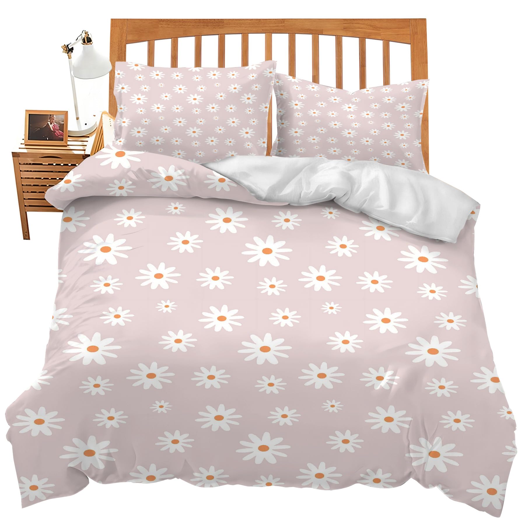 Amazon.com: Daisy Comforter Set Twin Size Flower Print Bedding Set ...