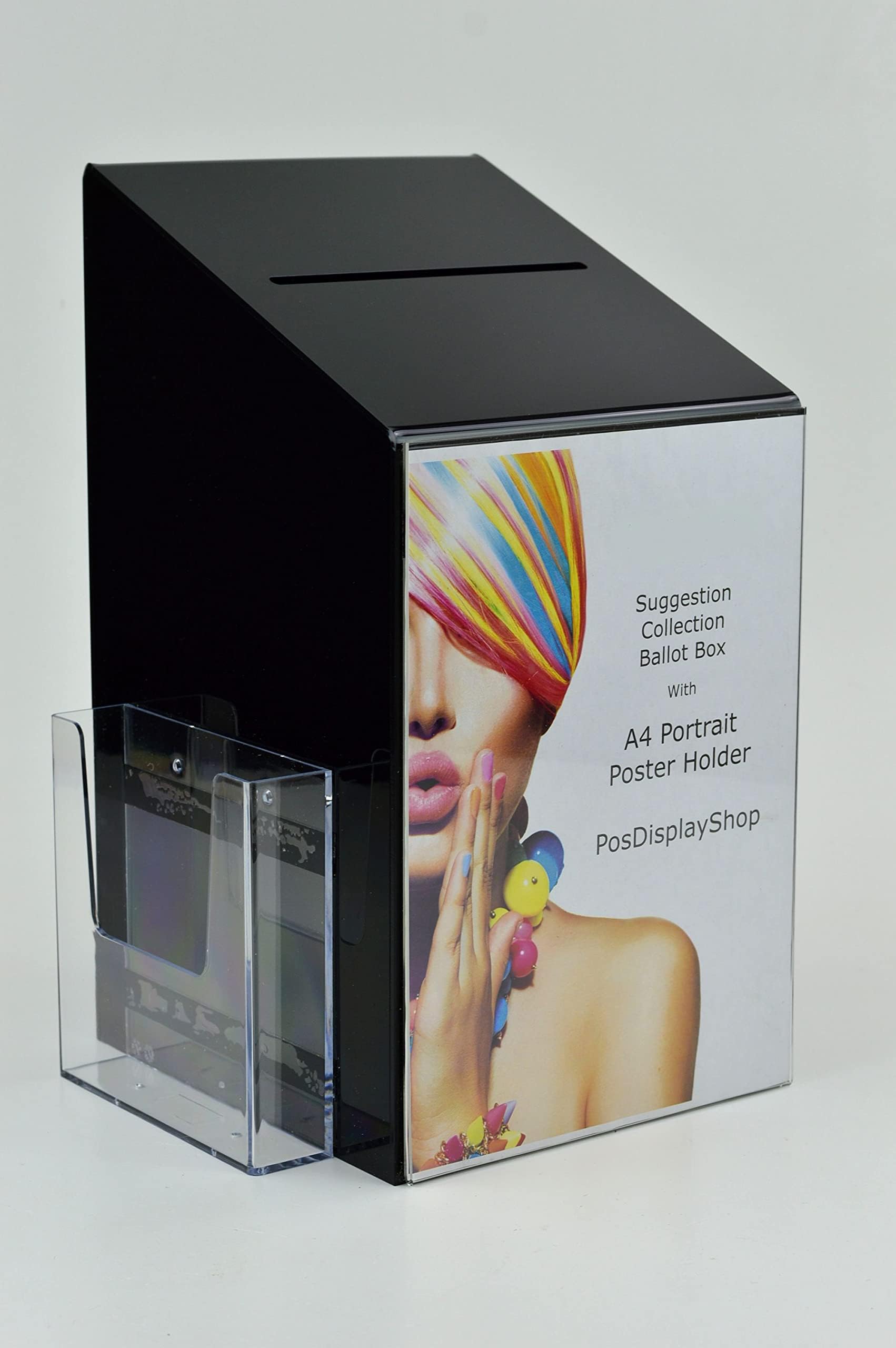 Pos Display Shop Large Black Acrylic Ballot Box Comments Box Feedback ...