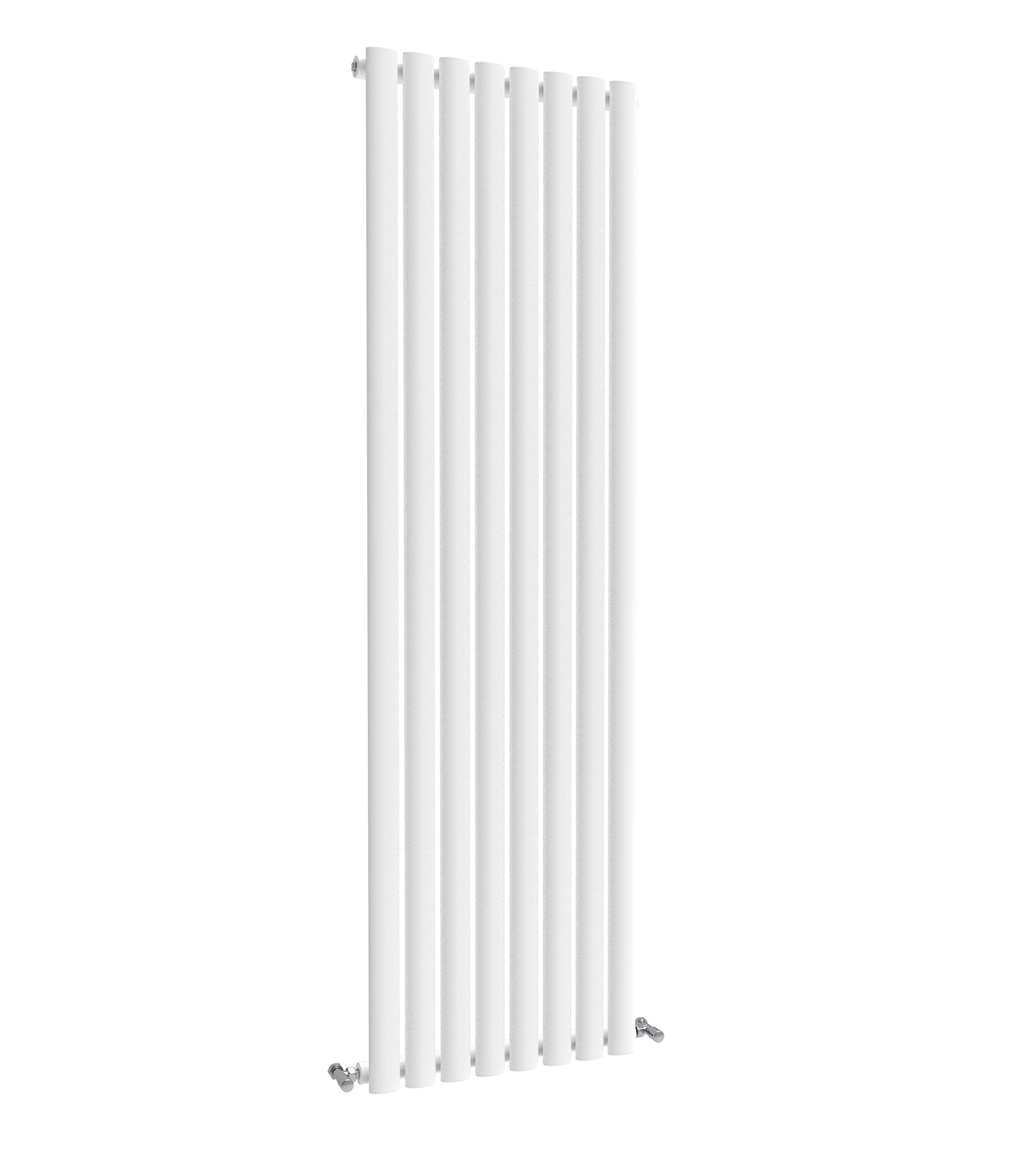 Vertical Designer Oval Column Radiator White 1600x472mm Single Panel ...
