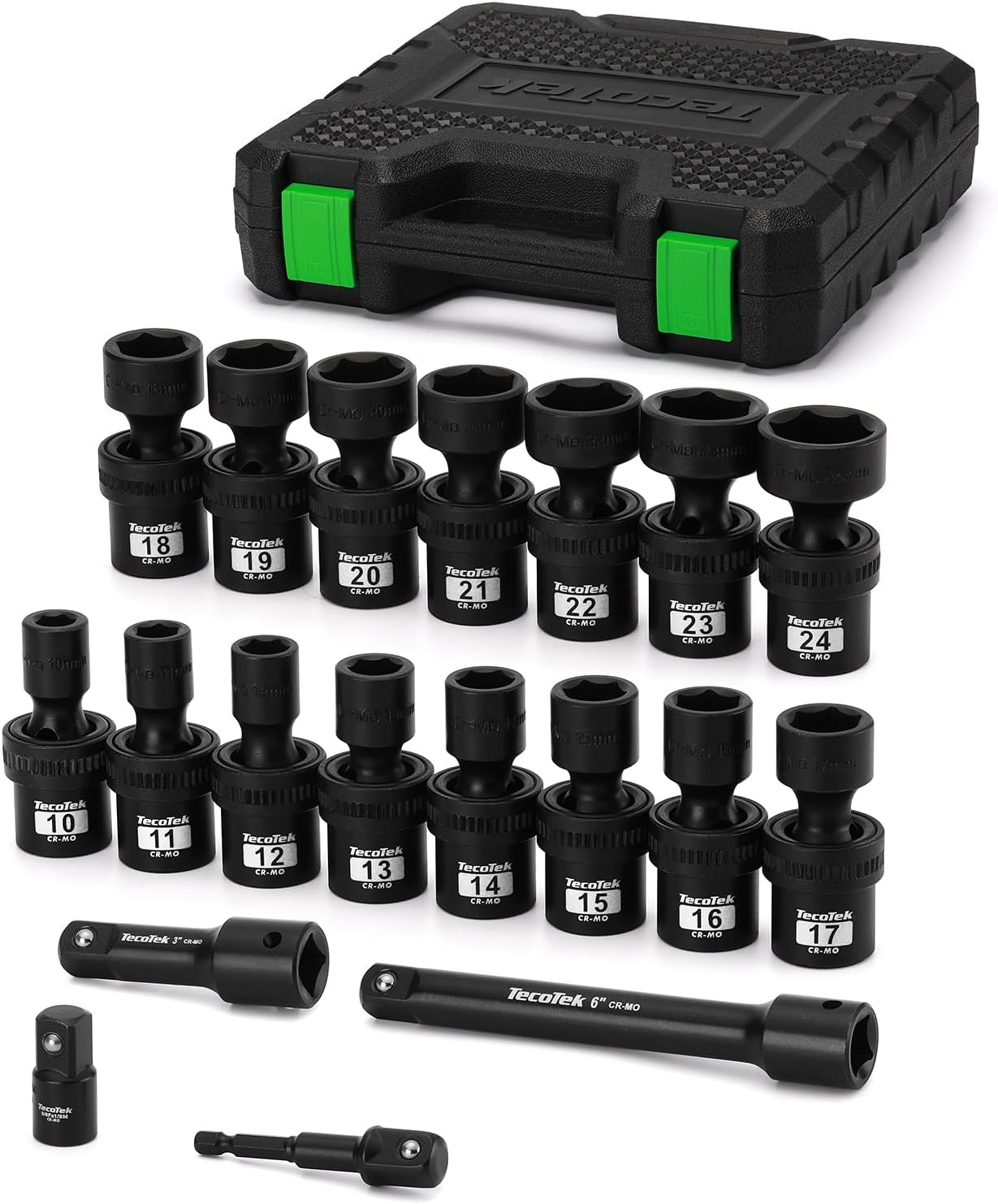 Amazon.com: TecoTek 19 PCS 1/2" Drive Shallow Universal Impact Socket ...