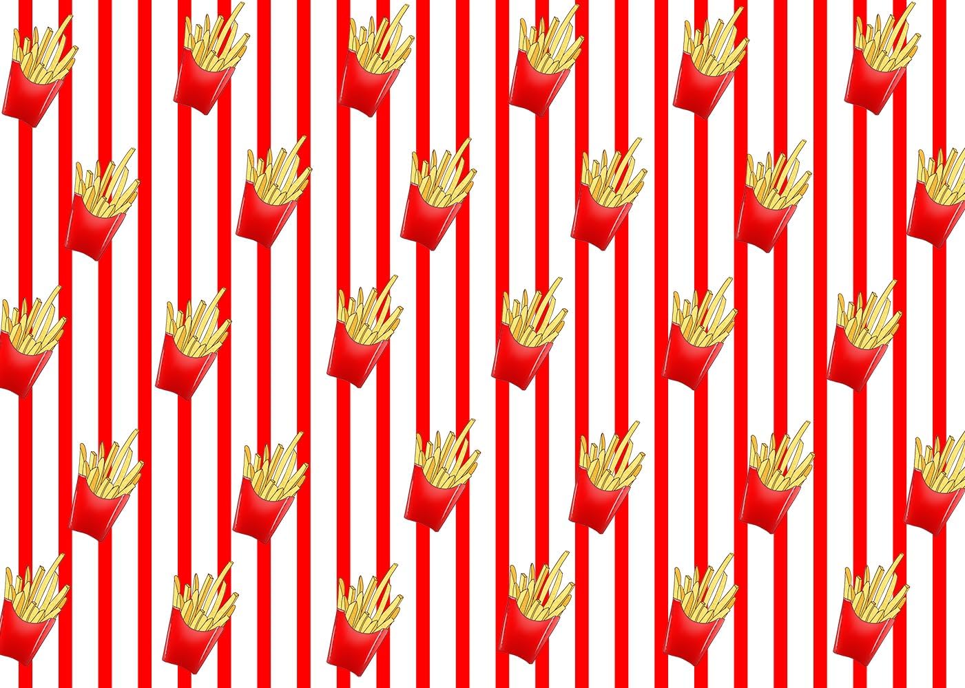 Amazon.com : Withu Red White Stripe French Fries Backdrop Funny Repeat ...