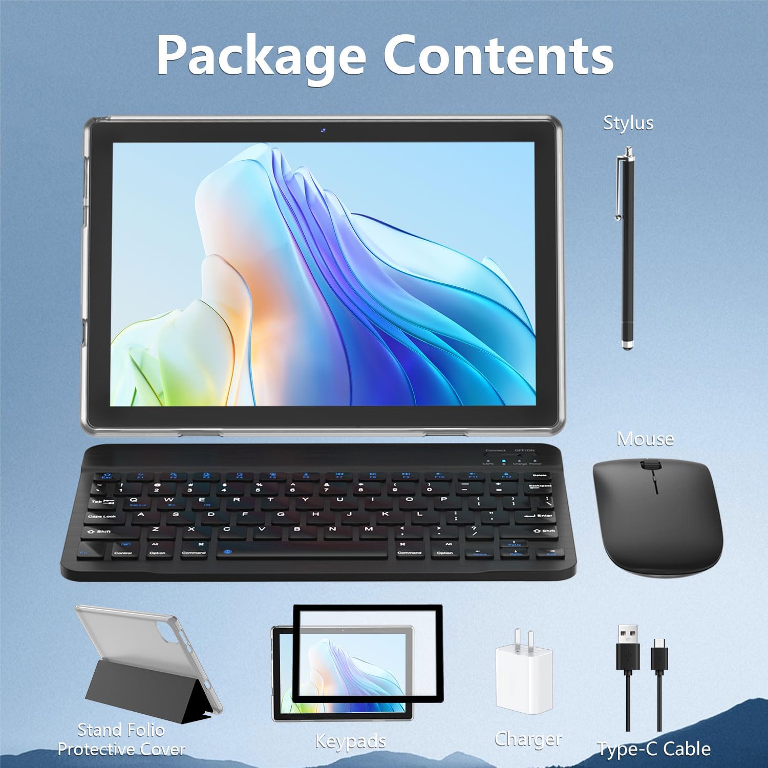 Tablet Android 13 con teclado, tabletas de 10 pulgadas actualizadas ...