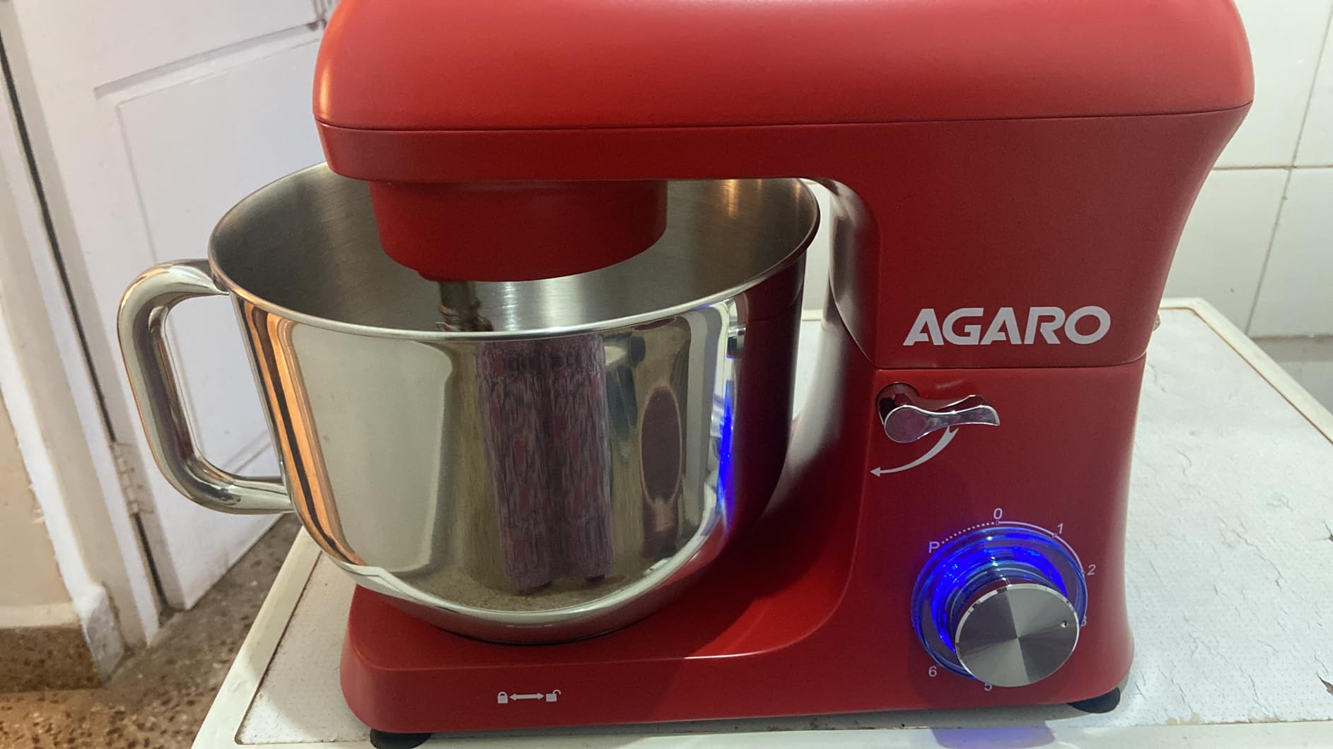 Buy AGARO Supreme Stand Mixer 1500W with 6.2L SS Bowl, 6 Speed Setting ...