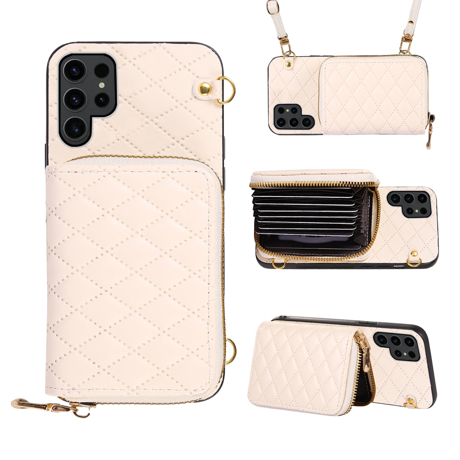 Amazon.com: Furiet Detachable Crossbody Strap Wallet Case for Samsung Galaxy S22 Ultra 5G with ...