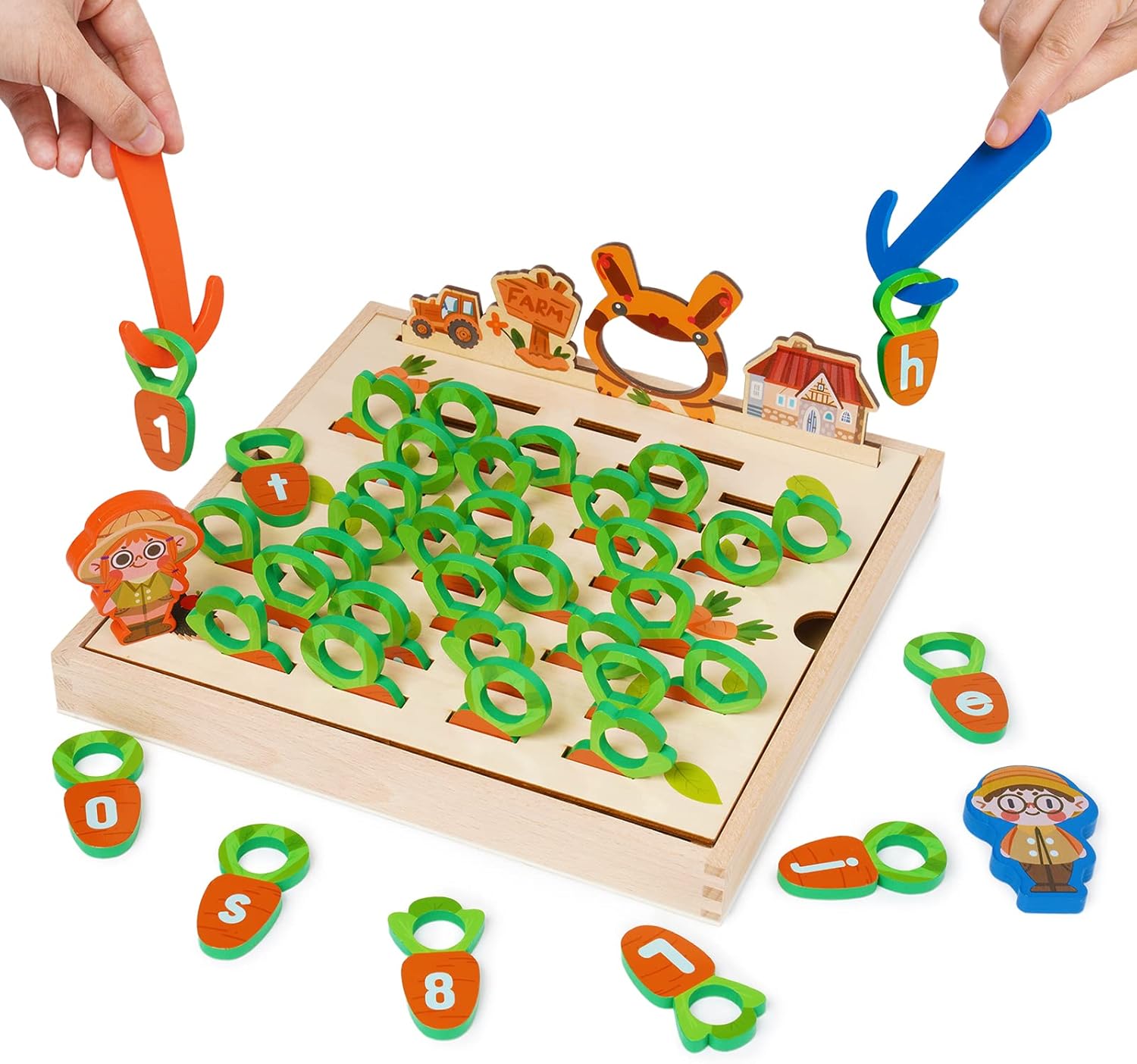 Amazon.com: Carrot Harvest Game Wooden Toy Montessori Toys, Carrot Farm ...