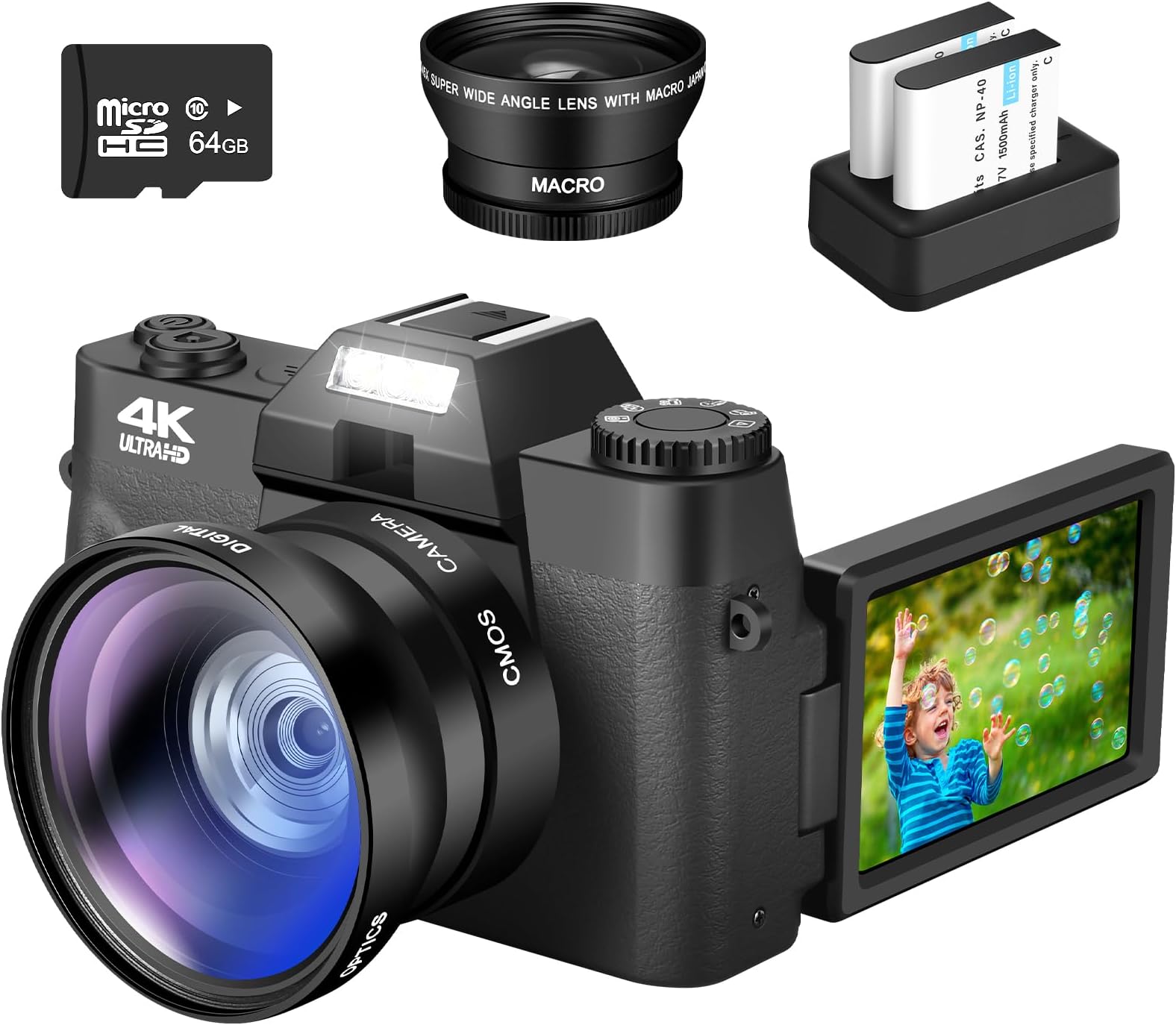 Amazon.com : Digital Camera Vlogging Camera with YouTube 24MP 2.7k Full ...