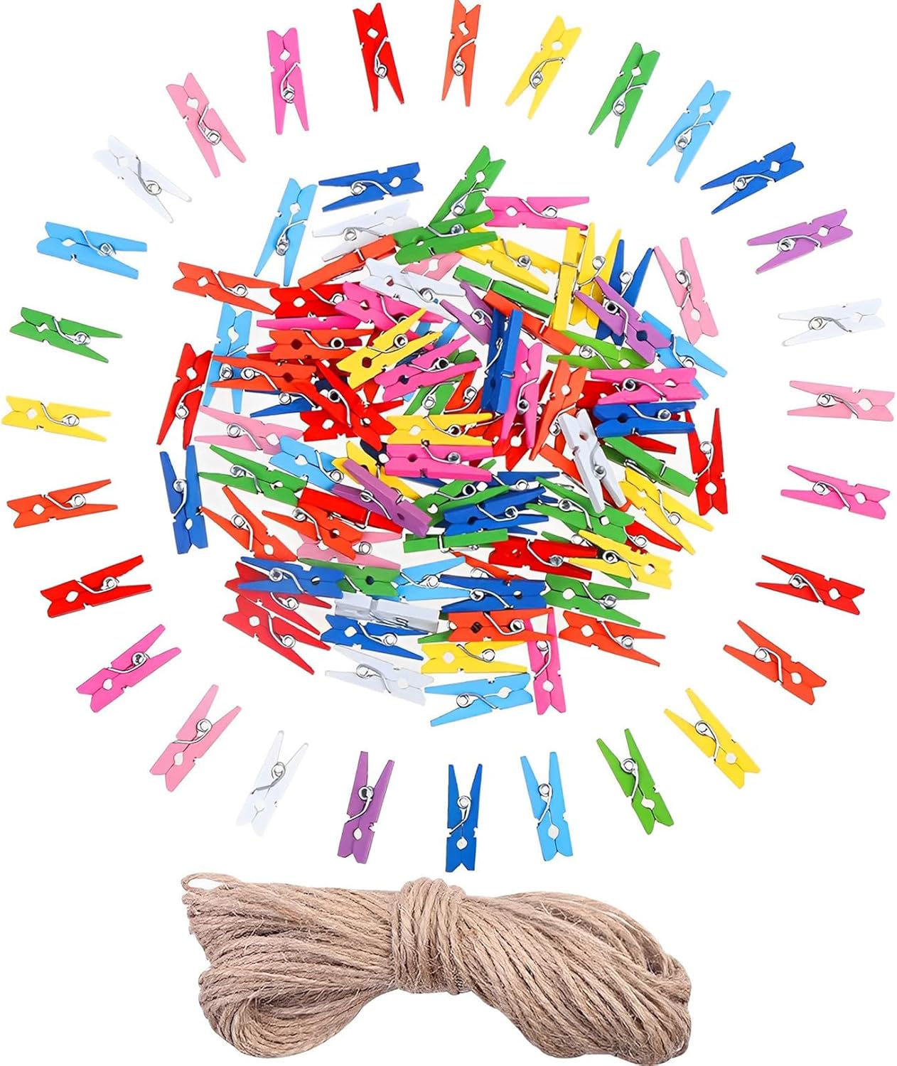 100Pcs Mini Pegs, Mini Wooden Pegs, Colored Wooden Pegs, Small Pegs for ...