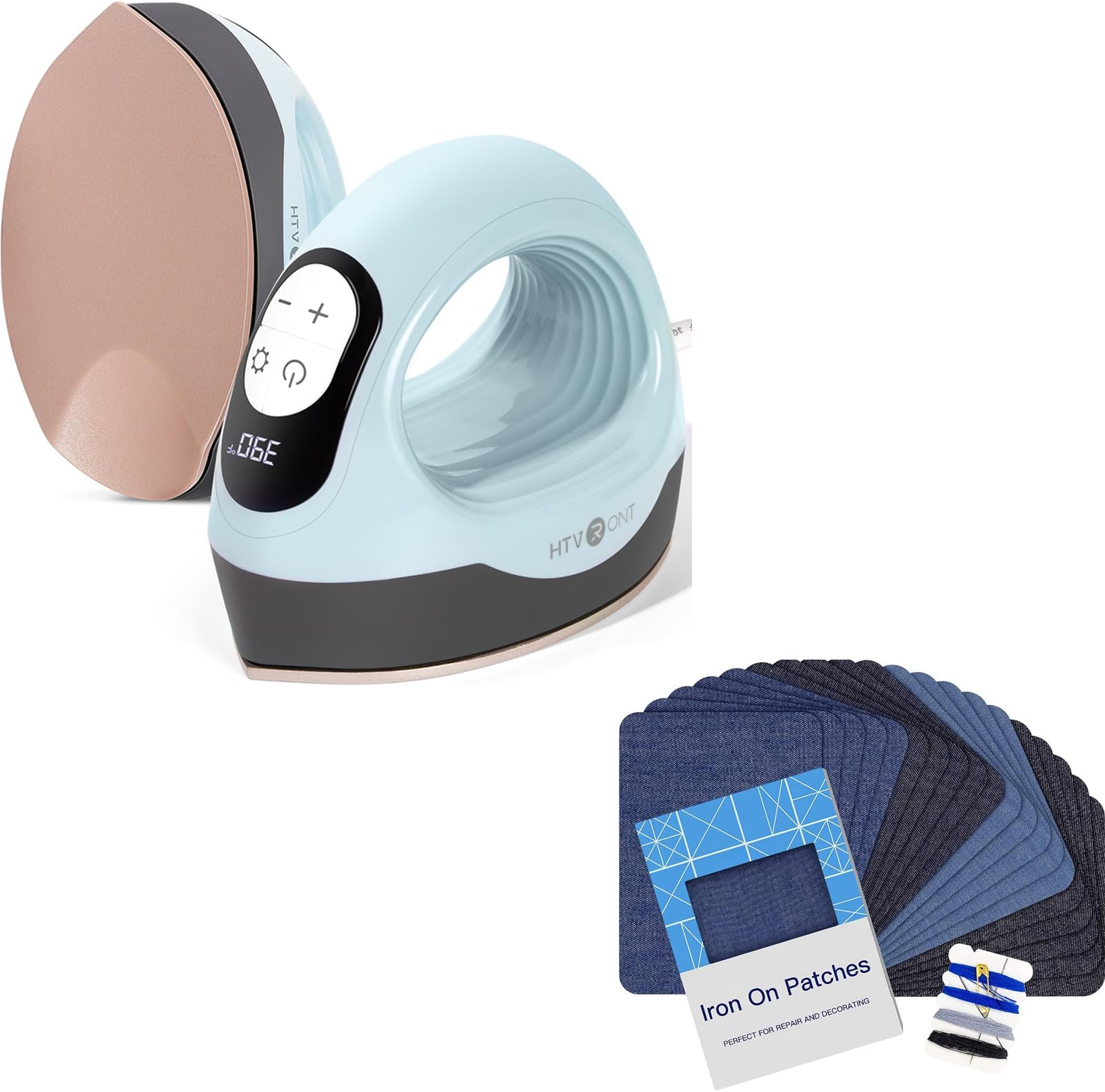 Amazon.com: HTVRONT Mini Heat Press + Iron on Patches 20PCS 3" by 4-1/4 ...