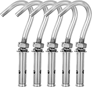 Amazon.com: Xelsluthe 5 Pack Concrete Wall Hooks, Expansion Hook Set ...